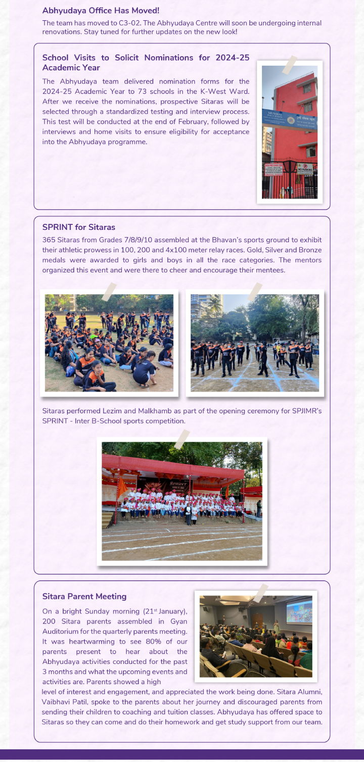 Abhyudaya Newsletter - January 2024