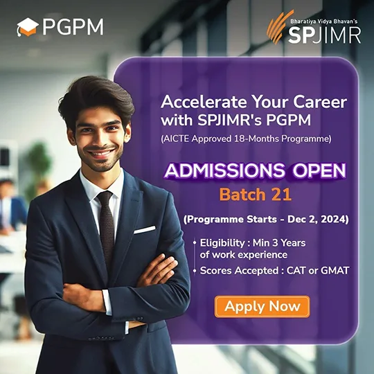 PGPM batch 21 applications open | Press release | SPJIMR